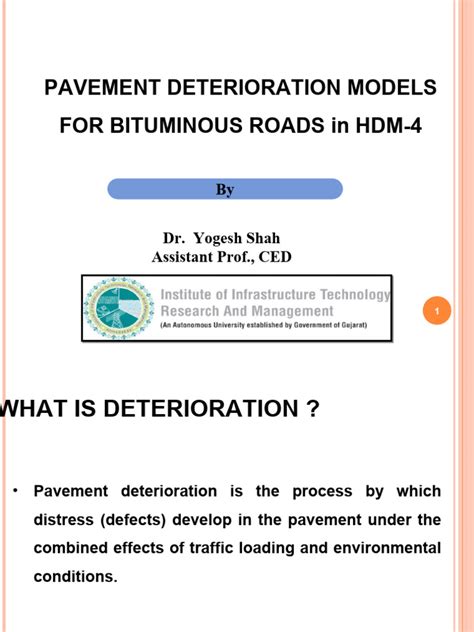 3 Hdm Deterioration Bituminous Roads Gandhinagar At Pdf Road Surface Road