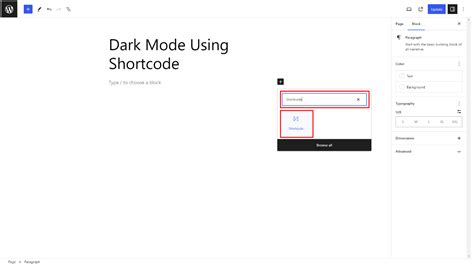 How To Display Dark Mode Switch Using Shortcode Wppool