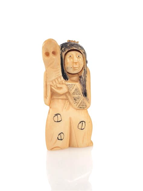 Lot Signed Antique Ivory 2 Face Kabuki Player Netsuke