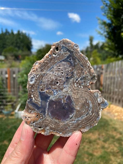 Polished Rhyolite Geode Matrix Dugway Utah Agate Druzy Quartz Etsy