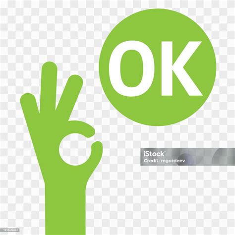 Ilustración De Ok Icono De La Mano Ilustración Del Vector De Signo Ok Y