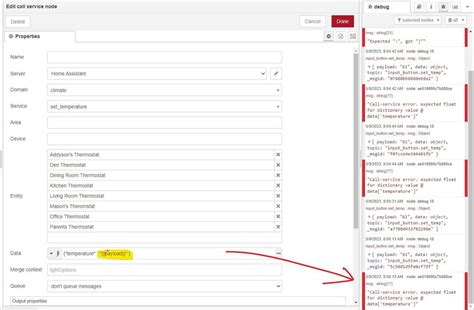 set temperature on climate entity r nodered