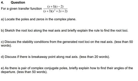 for a given transfer function