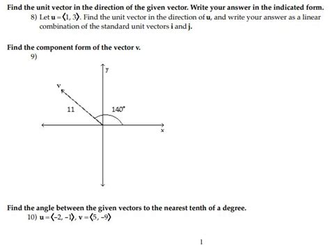 Solved Find The Unit Vector In The Direction Of The Given Chegg Com