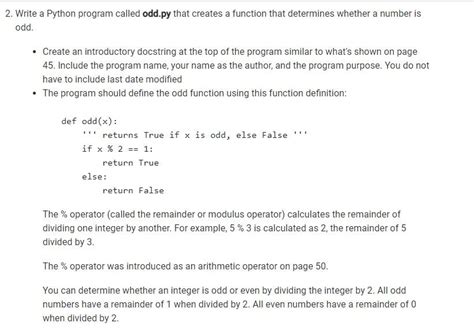 solved 2 write a python program called odd py that creates