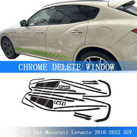Glossy Black Chrome Delete Window Trims For Maserati Levante 2016 2022