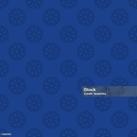 Cog Wheel Vector Blue Seamless Pattern Stock Illustration Download Image Now Abstract