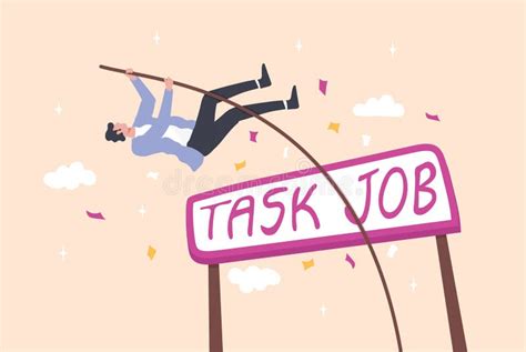 Task Job Or To Achieve Target Concept Vector Businessman Poking With