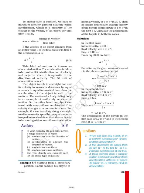 Motion Ncert Book Of Class Science