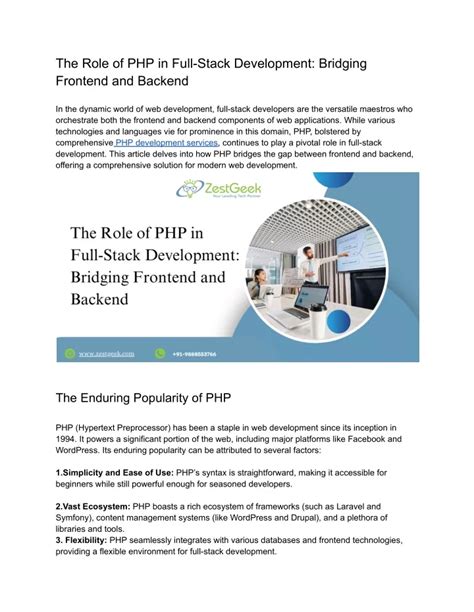 Ppt The Role Of Php In Full Stack Development Bridging Frontend And