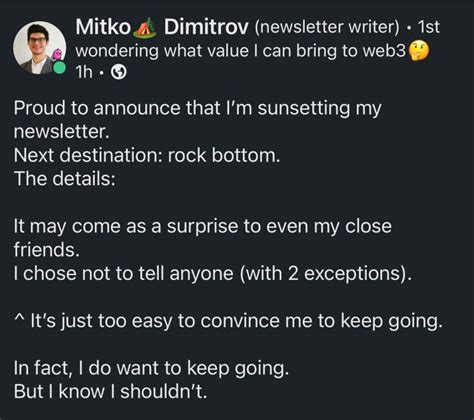 Mitko🏕️ Dimitrov Post Attached Is One Everyone Needs To Read Staying In The Long Game Means