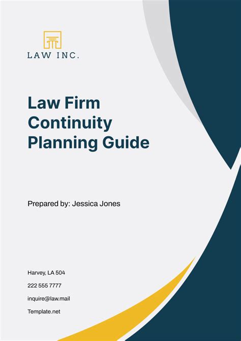 Free Law Firm Continuity Planning Guide Template To Edit Online