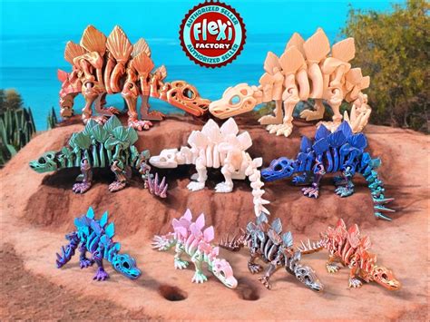 3d Printed Articulated Flexi Bone Stegosaurus Skeleton As Seen On