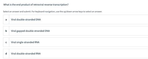 Solved What Is The End Product Of Retroviral Reverse