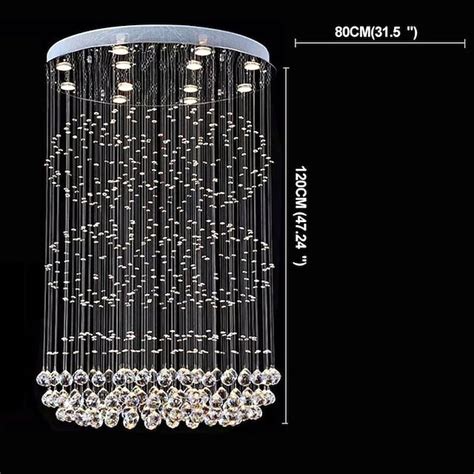 lustre de cristal pendurado Lâmpada de teto moderna escada longa 120cm