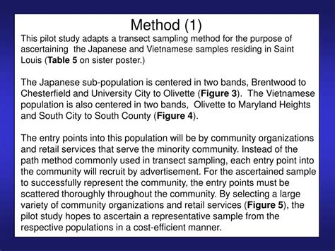 Ppt Transect Sampling Methods For A Minority Population Genetic
