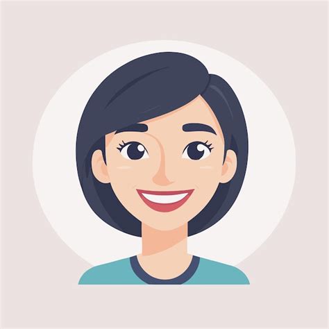 귀여운 여성 아바타 프로필 터 일러스트레이션 프리미엄 벡터