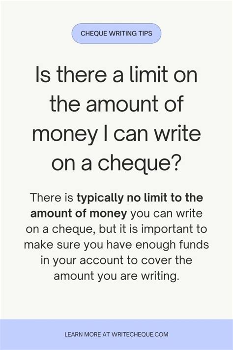 Cheque Writing Tips Is There A Limit On The Amount Of Money I Can Write On A Cheque