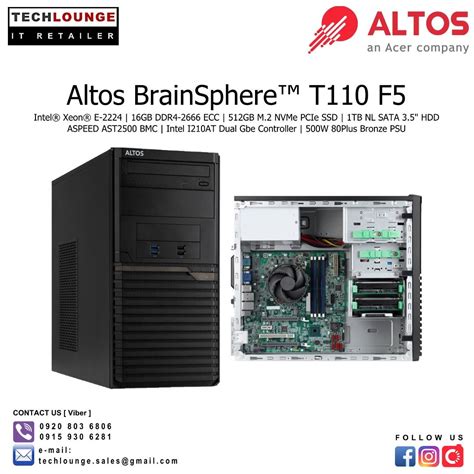 ACER ALTOS Brainsphere T110 F5 Tower Server Intel Xeon E 2224 16GB