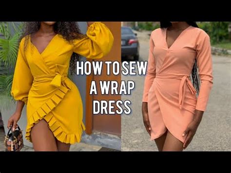 How To Cut And Sew A Simple Wrap Dress How To Make A Wrap Dress YouTube