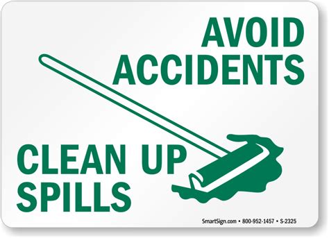 Avoid Accidents Clean Up Spills With Graphic Sign Sku S 2325