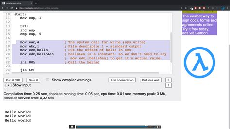Assembly Programming Course Cloud