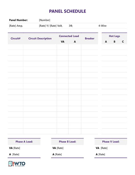 Free Panel Schedule Templates Square D