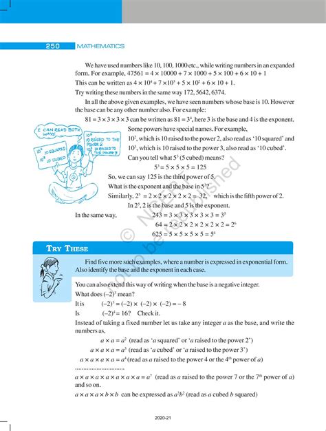 Exponents And Powers Ncert Book Of Class 7 Mathematics