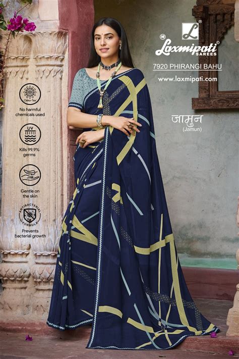 Laxmipati Jamun 7920 Blue Georgette Saree Sanskar