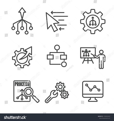 Workflow Efficiency Icon Set Operations Processes Stock Vector Royalty Free 1476652433