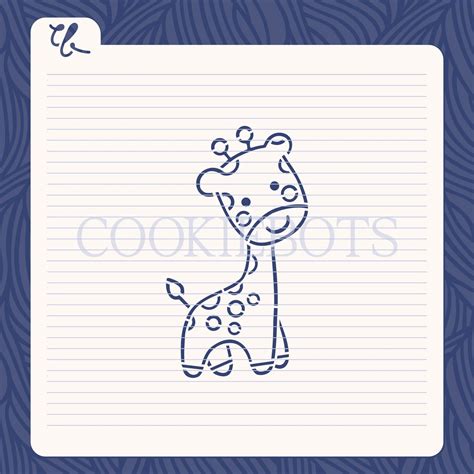 Jirafa Stencil Cortador Cookiebots