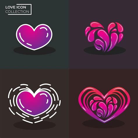 Premium Vector Love Icon Collection Set