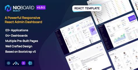 nioboard react bootstrap admin dashboard template graphicfort