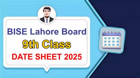 BISE Lahore Board 9th Class Date Sheet 2025
