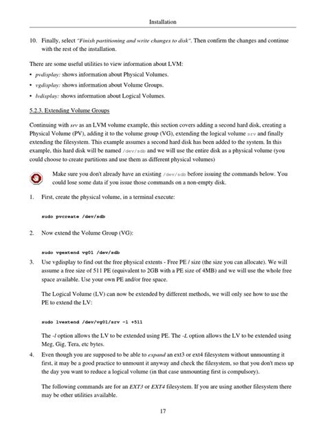 sudo pvcreate dev sdb pdf