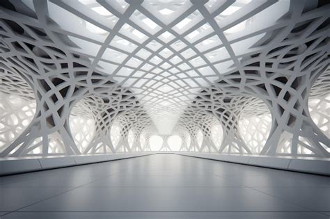 Premium Photo Empty Building Structure With Geometric Structure 3d