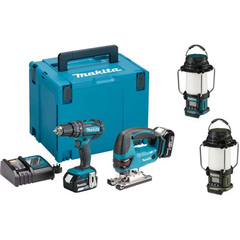 Makita DLX2134TJ 18V Twin Kit Combi Drill And Jigsaw With 2x 5 0Ah