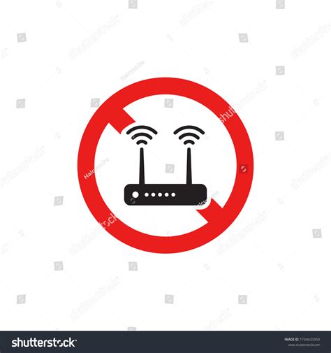 Prohibiting Sign Wifi Router No Wifi Stock Vector Royalty Free Shutterstock