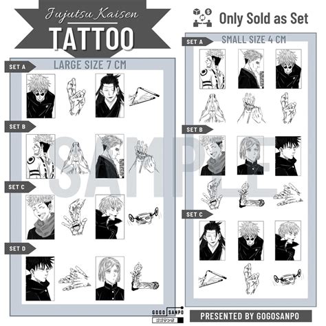 Jual Jujutsu Kaisen Monochrome Temporary Tattoo Shopee Indonesia