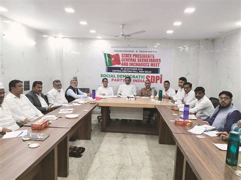North Zone Sdpi State Presidents General Secretaries And Incharges