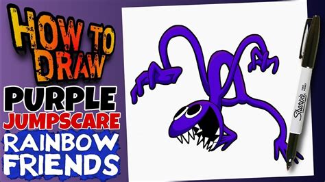 How To Draw Purple Jumpscare From Roblox Rainbow Friends Como Dibujar