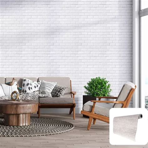 Papel De Parede Adesivo Tijolos Brancos 5m X 45cm Lavavel MercadoLivre