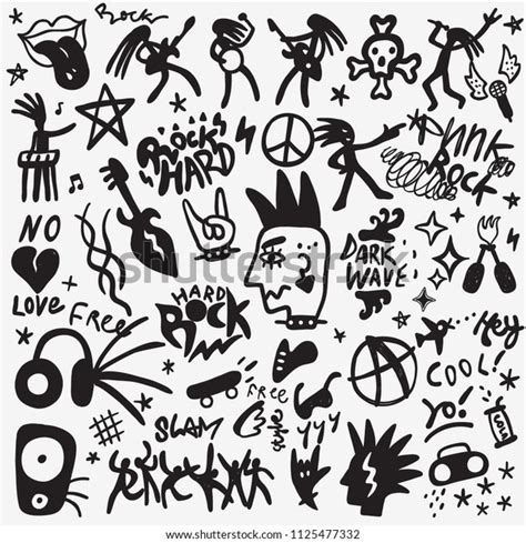 Rock Music Doodles 库存矢量图（免版税）1125477332 Shutterstock