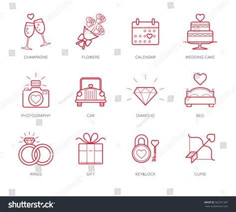 Wedding Icons Set Stock Vector Royalty Free 562761397 Shutterstock