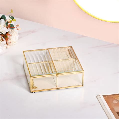 Fluted Lid Multicompartment Vanity Box Online Premium Jewellery Box