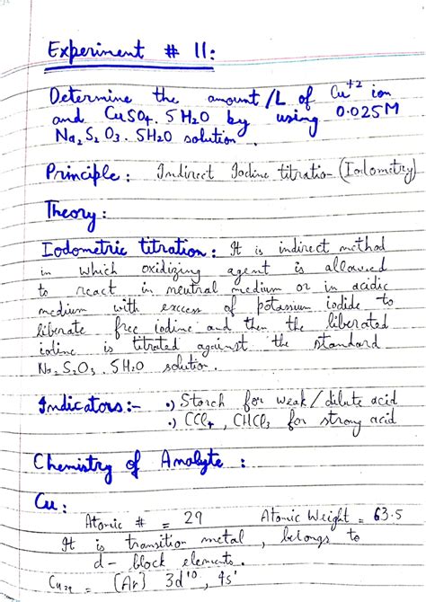 Inorganic Practical Th Sem Inorganic Chemistry Lab Studocu