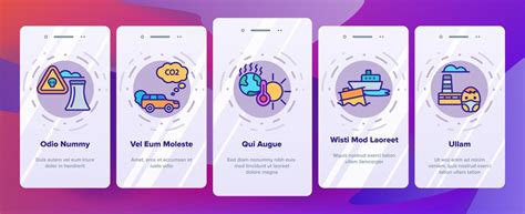 Environmental Air Pollution Vector Onboarding Mobile App Page Screen 10232352 Vector Art At Vecteezy