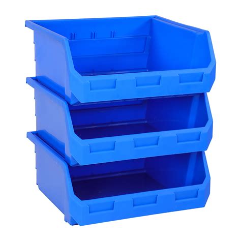 Industrial Warehouse Stack And Nest Plastic Bin Storage For Supplies