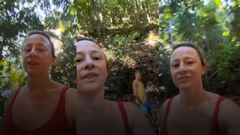 Mateus Solano E Paula Braun Se Beijam Durante Banho De Cachoeira No Rio