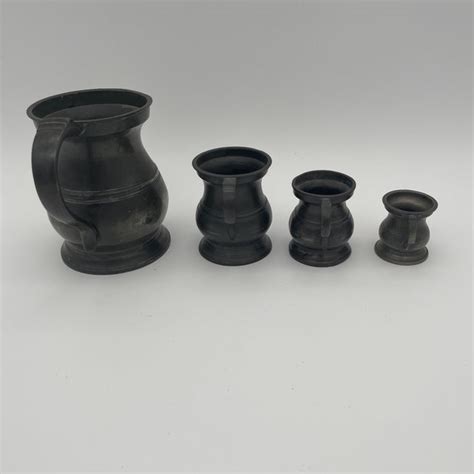 Mid 19th Century Early Pewter Measures Set Of 4 Chairish